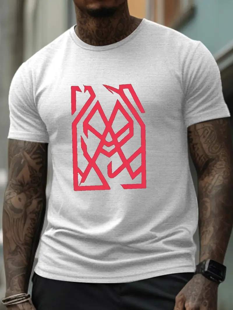 Plus Size Mens Crossing Pattern Graphic Print T Shirt Temu Australia
