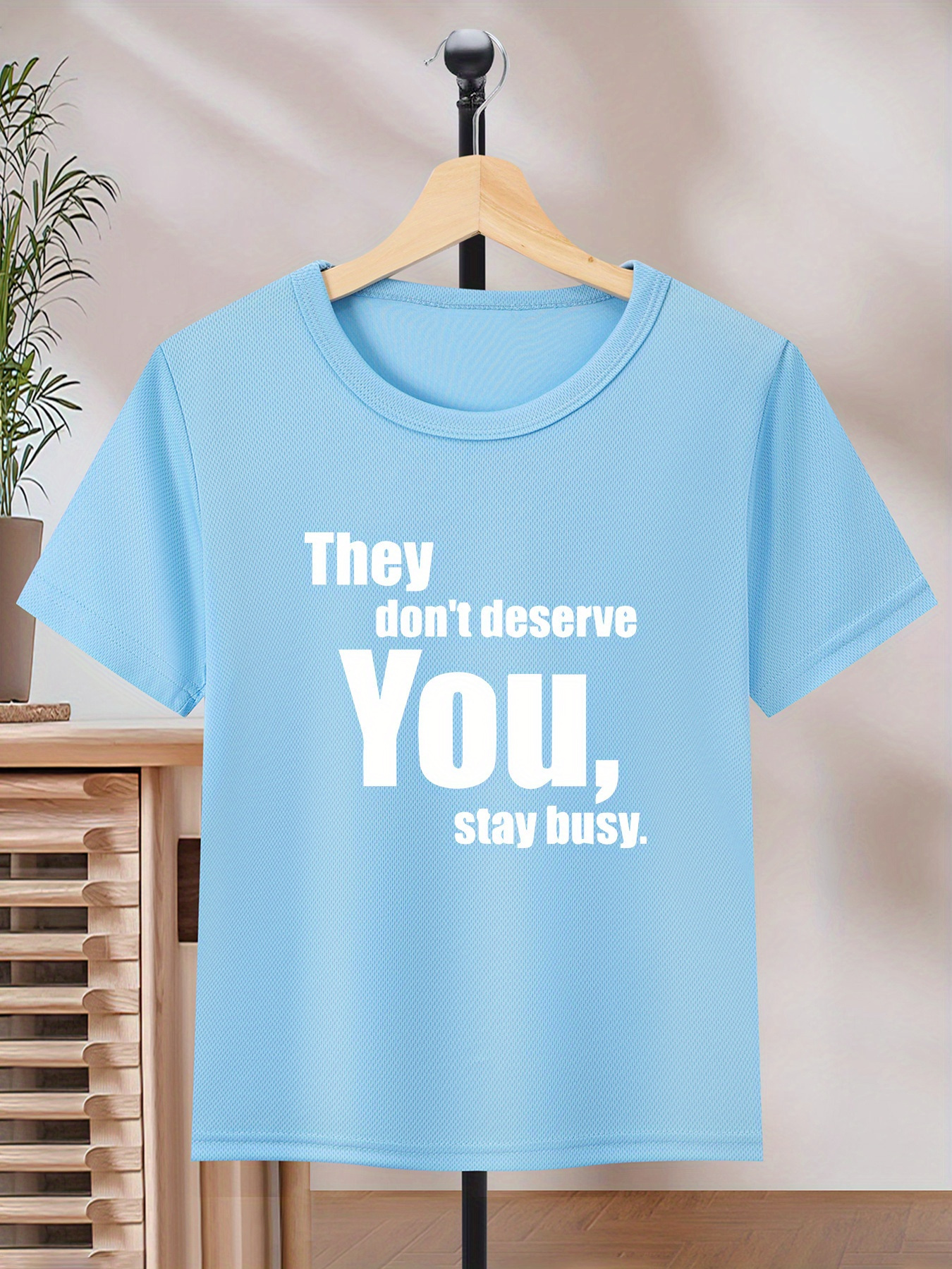 Boy's Don't Deserve Stay Busy Print Quick Dry T shirt - Temu New Zealand