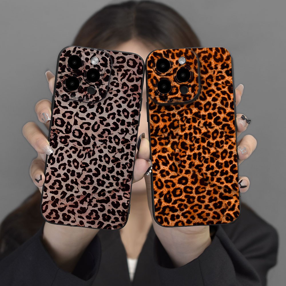 Leopard Pattern Full Protection Phone Case Shockproof - Temu Australia