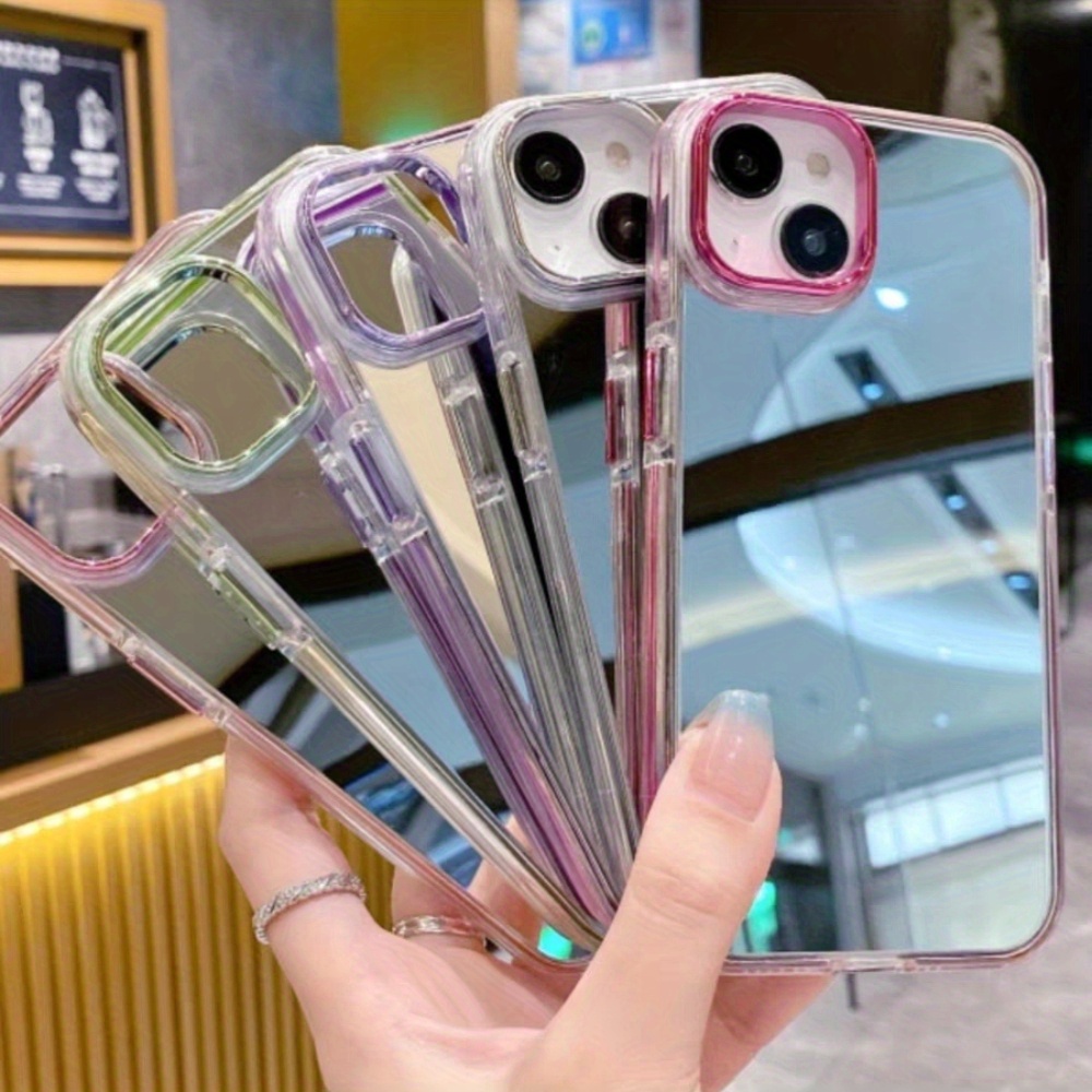 Simple Mirror For Iphone15 Milk Coffee Shell - Temu Australia