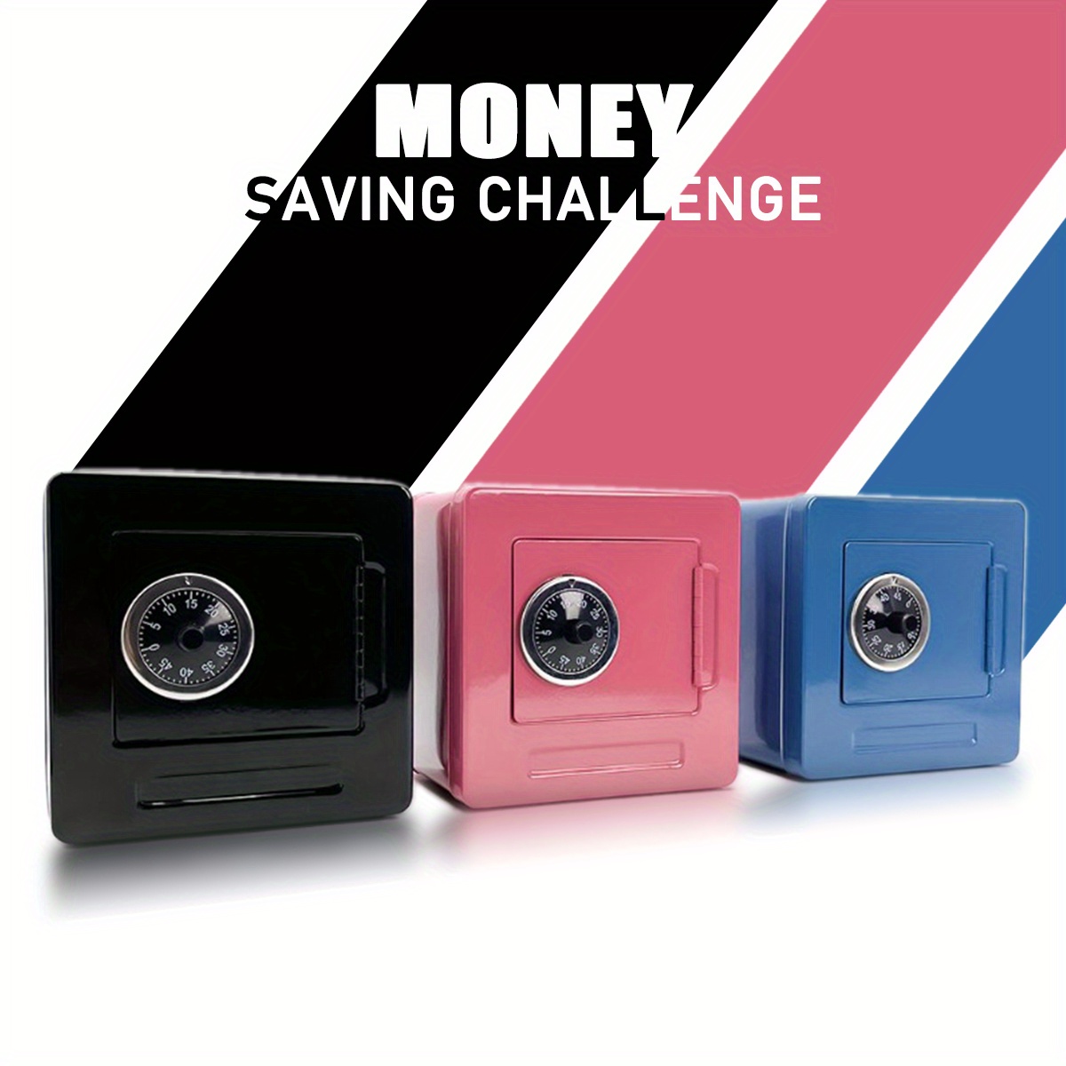 Steel Cash Box Safe Storage Box Combination Lock Metal Small - Temu