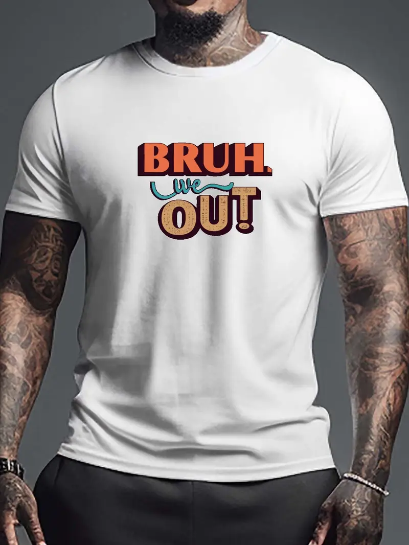 Plus Size Mens Bruh Alphabets Pattern Shirt Casual Temu Canada