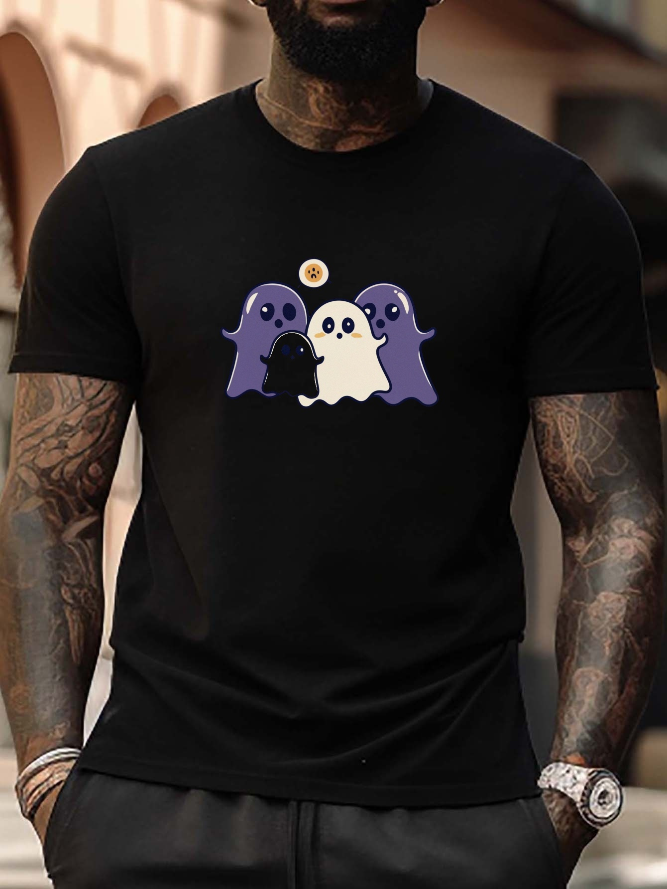 plus size men's t shirt ghost family halloween cute ghosts - Temu Ireland