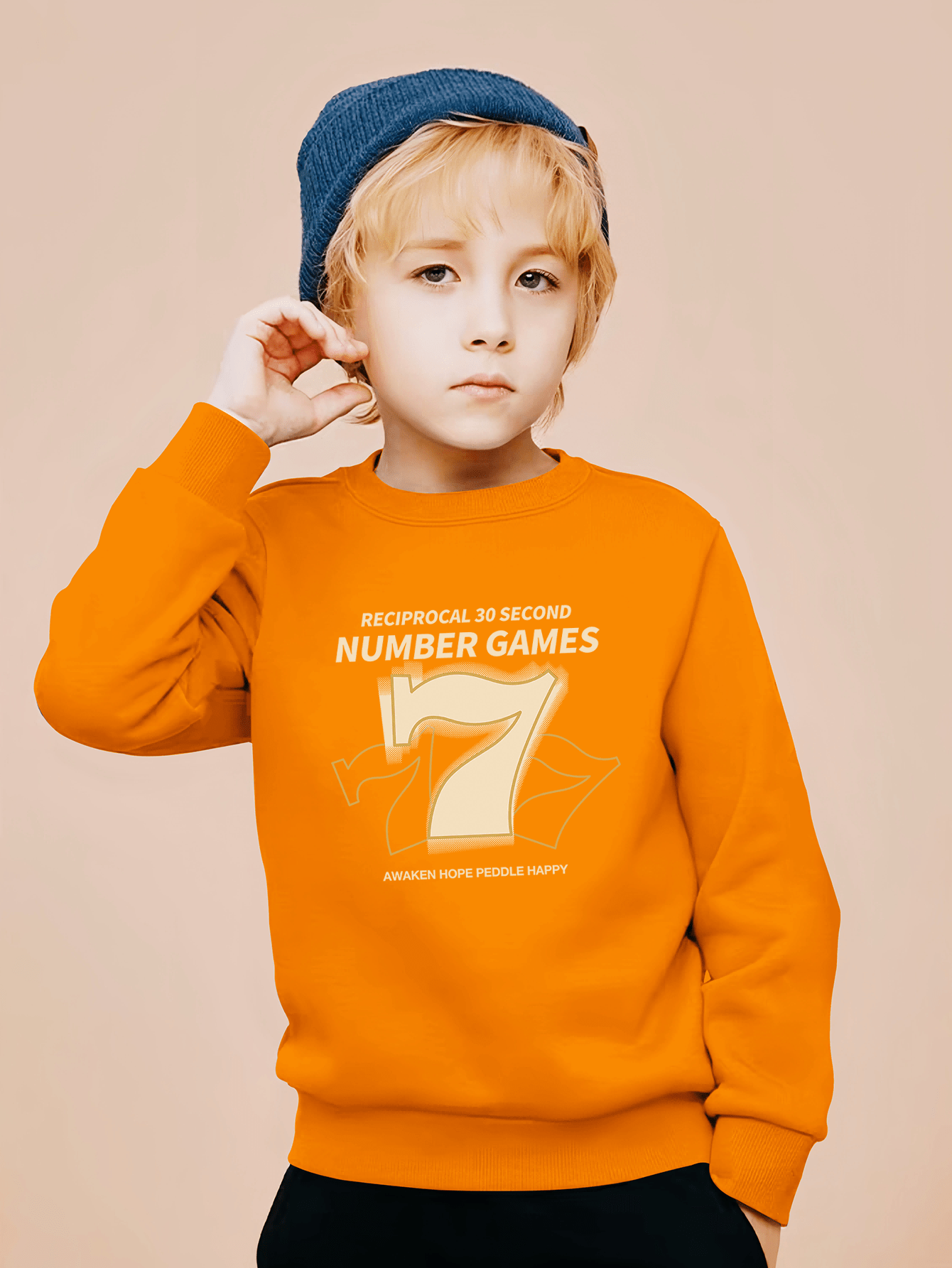 Number 7 Print Sweatshirt Boys Casual Creative Design - Temu