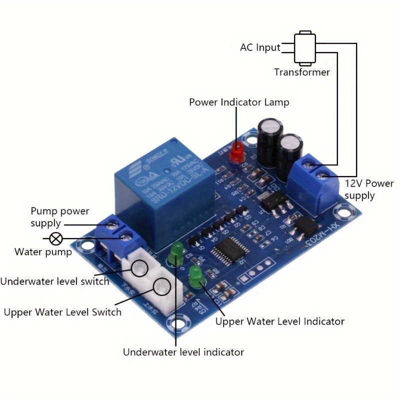 ac/ 12v relay xh m203 automatic water level controller - Temu Saudi Arabia