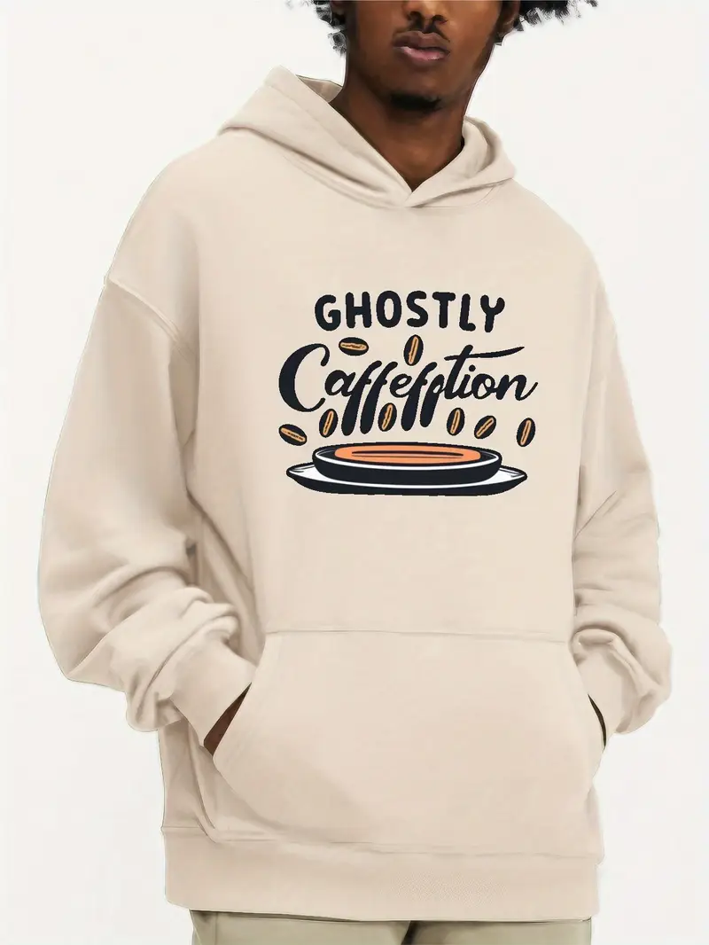 Letter Print Kangaroo Pocket Hoodie Casual Long Sleeve Temu Ireland