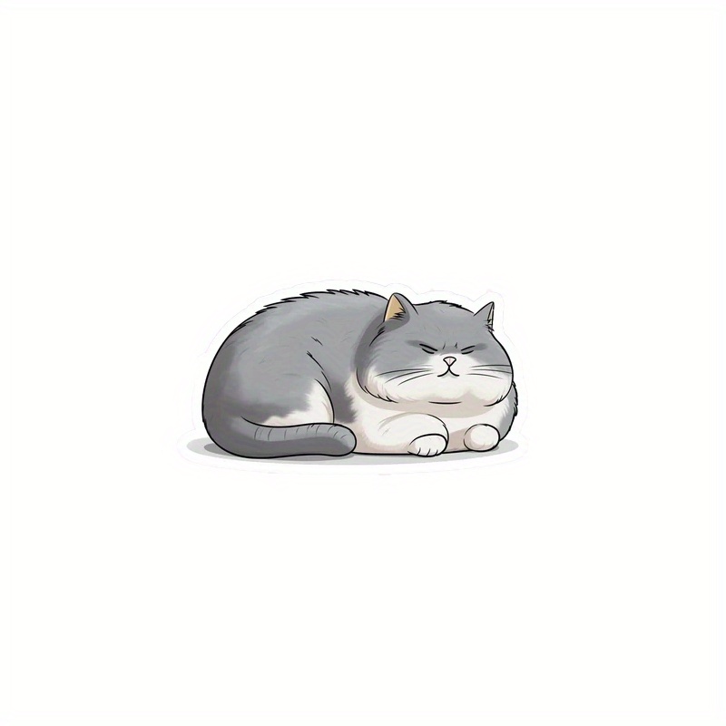 Cute Kitty Sticker Kawaii Animal Dozing - Temu