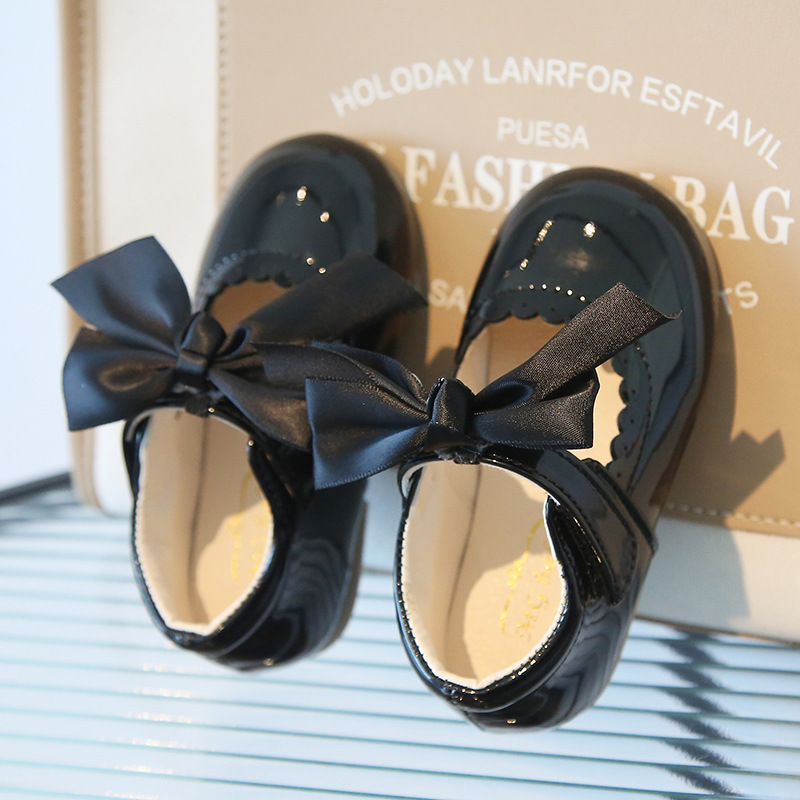 Zapatos Sólidos Niñas Lazo Cómodos Antideslizantes - Temu Spain