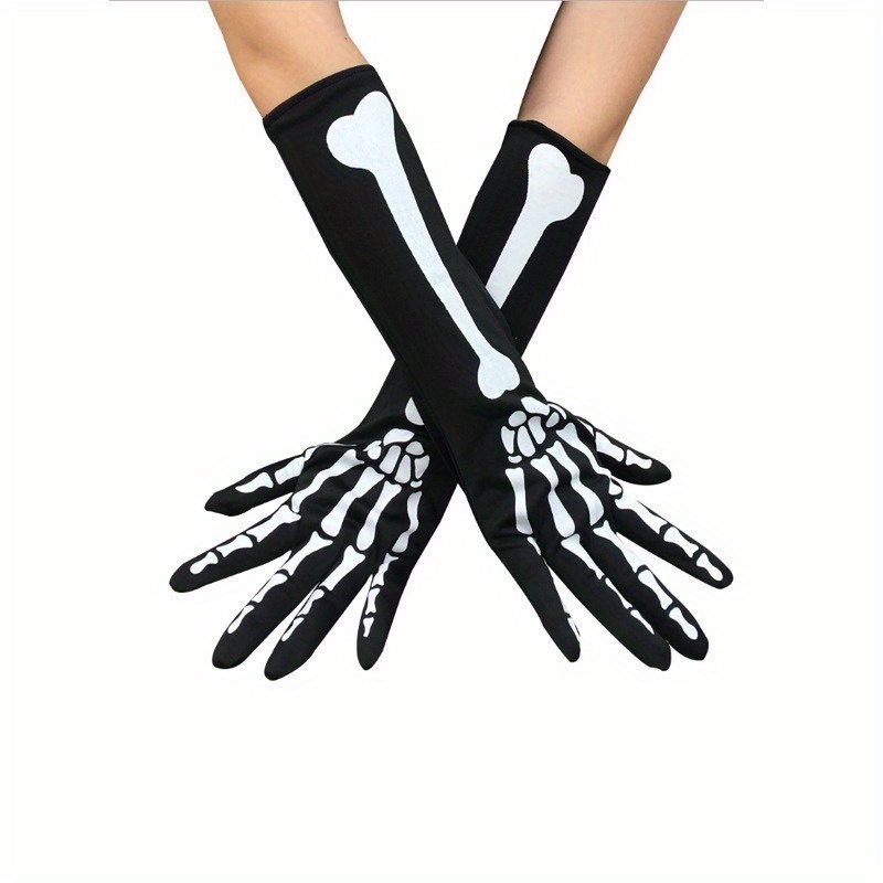 Halloween Skull Gloves Skeleton Stockings Prom Props - Temu