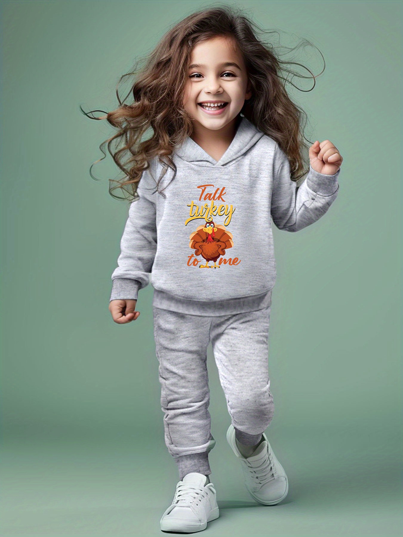 Outfit Long Sleeve Hooded Pullover Sweatshirt Talk Turkey - Temu Australia