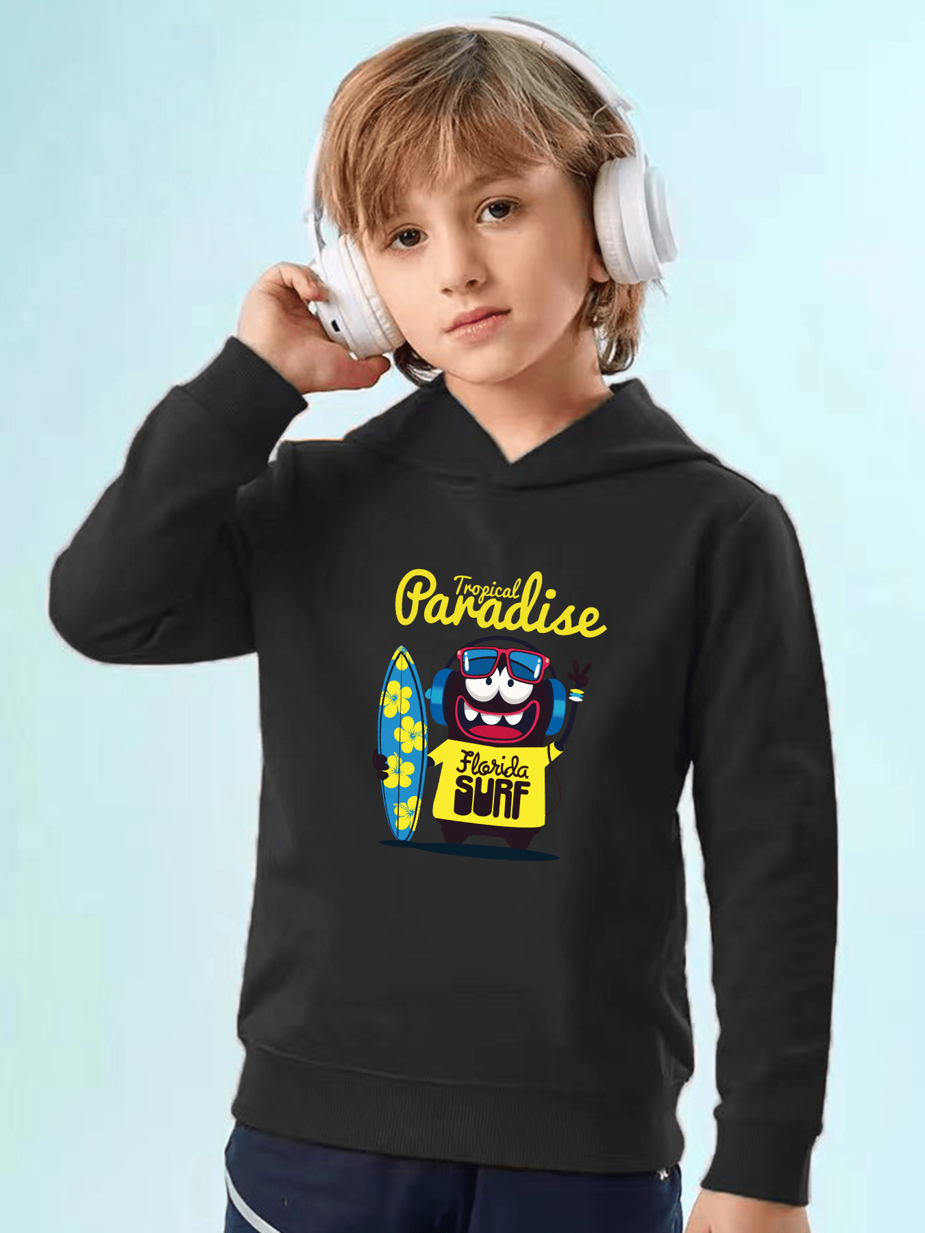 Cartoon Monster Surfboard Print Hoodies Boys Casual Graphic - Temu Portugal