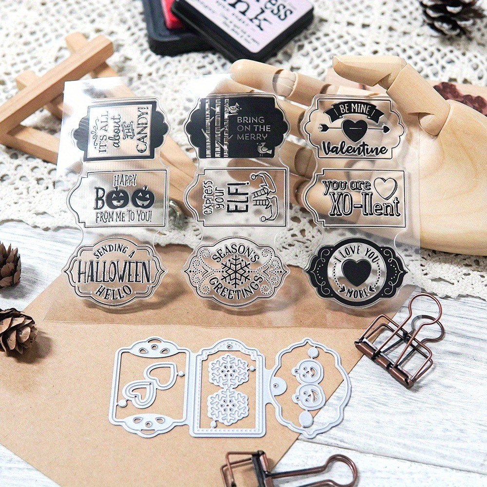 Art Retro Small Stamp Pattern Clean Stamps Cutting Dies - Temu