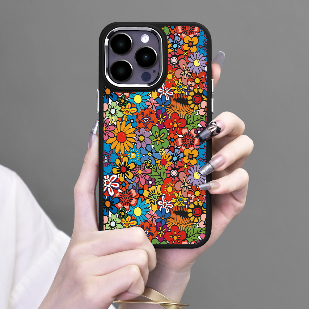 Flower Pattern Luxury Plating Camera Protective Case Full - Temu Canada