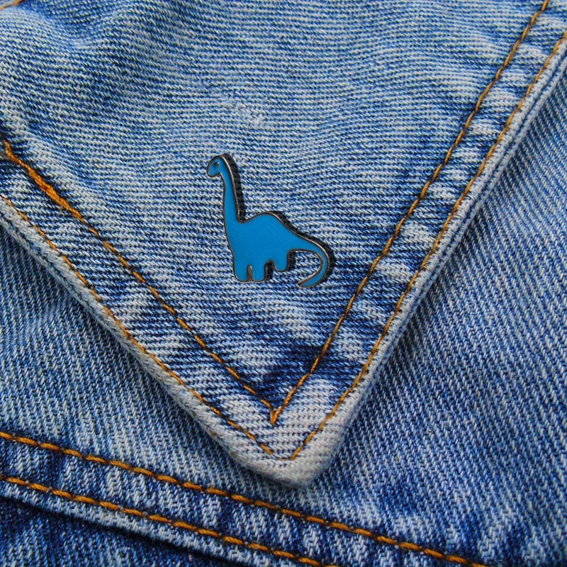 Alloy Cartoon Dinosaur Brooch Cute Metal Solid Color - Temu Australia