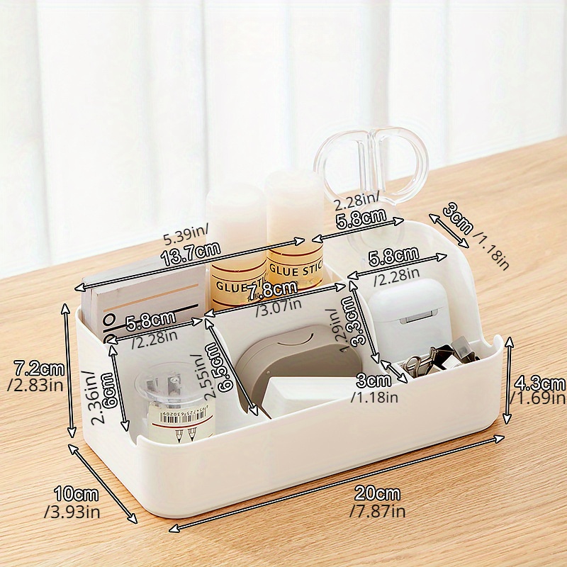 Desktop Stationery Storage Box Transparent Visual - Temu Australia