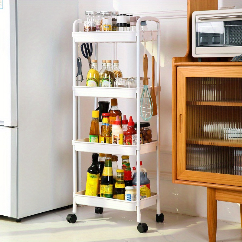 4 Tier Bookshelf Office Desktop Shelf Wheels Movable Floor - Temu Australia