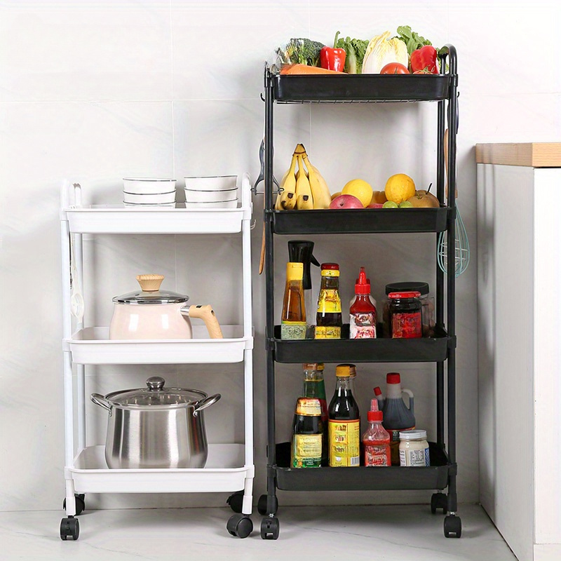 4 Tier Bookshelf Office Desktop Shelf Wheels Movable Floor - Temu Australia