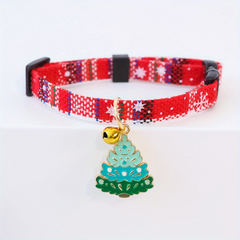 Christmas Cat Collor Cute Plaid Cat Collar Bell Pedant - Temu United ...