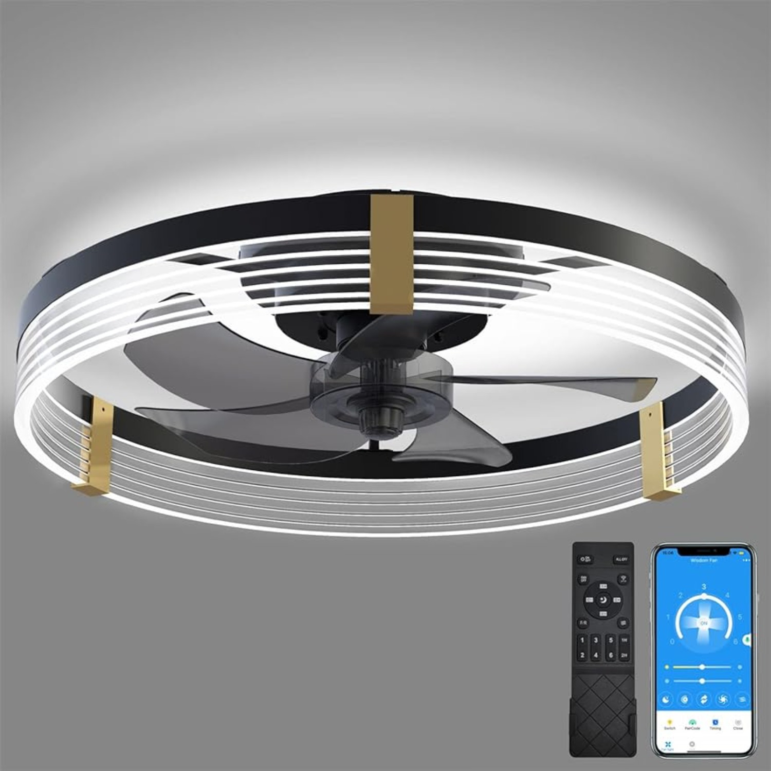 Universal Low Profile Ceiling Fan Light Kit | Shelly Lighting