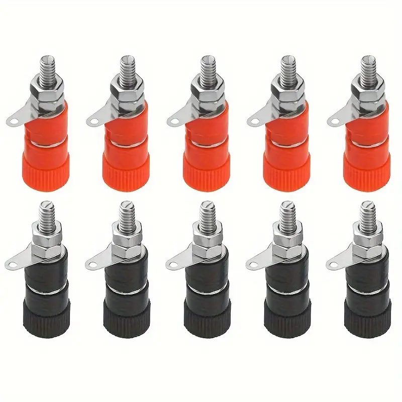 10pcs 터미널 와이어 커넥터 4mm 바나나 소켓 키트 터미널 바나나 바인딩 포스트 커넥터 스피커 오디오 용 잭 플러그 마운터