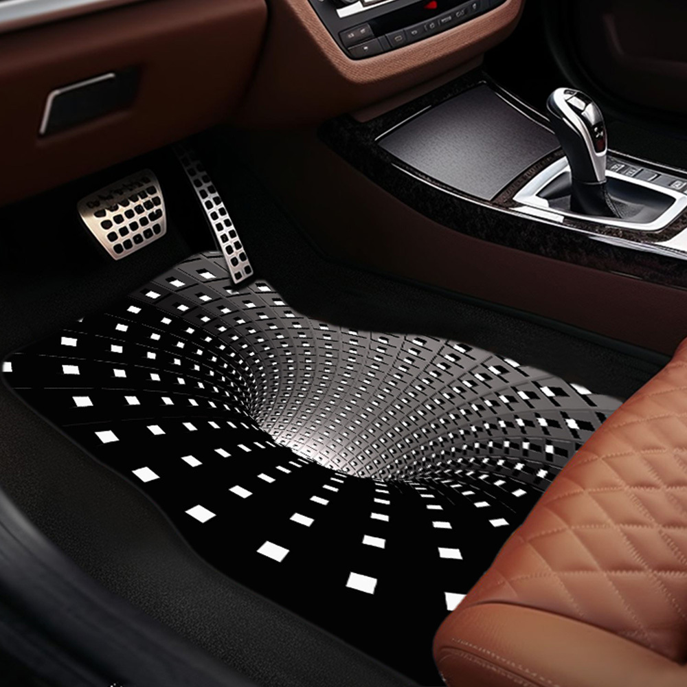 1pc 2pcs 4pcs 3D Printed Car Floor Mats Front Rear Protector Floor Pads Auto Interior Accessories For Auto Sedan SUV Van