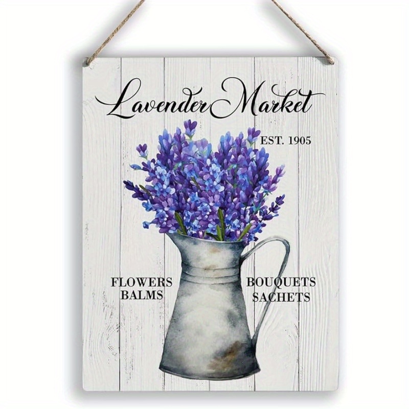 Lavender Market Wooden Rustic Signs Home Wall Decor Country - Temu ...