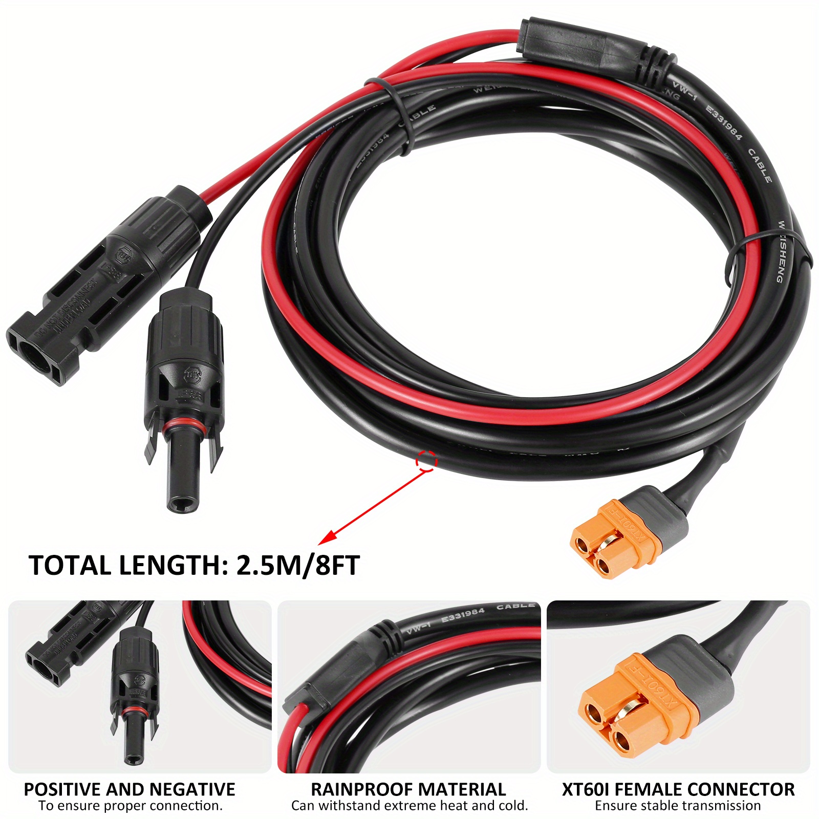 Solar Charge Cable Connector Professional Solar Panel - Temu