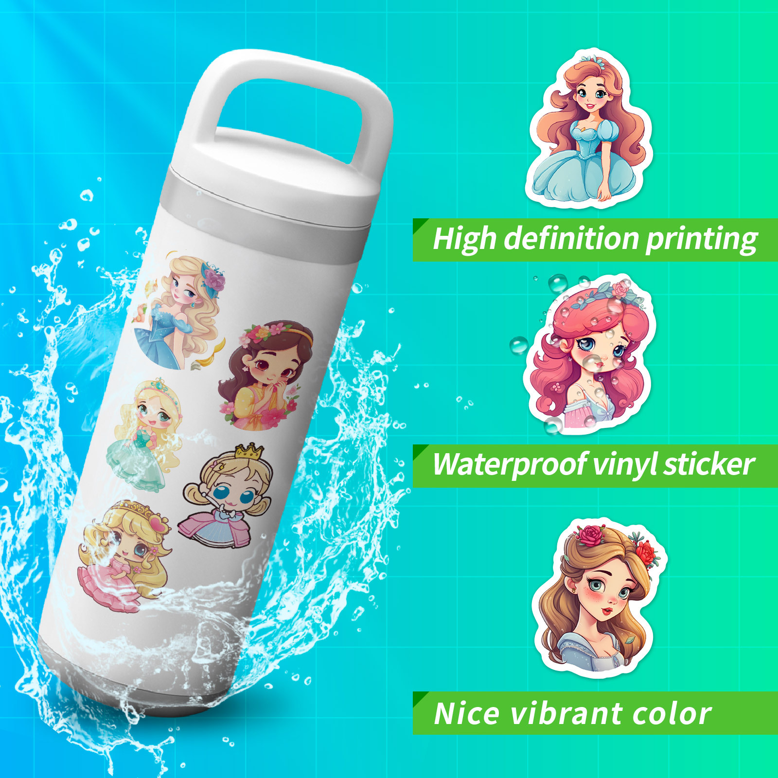 Lovely Princess Waterproof Diy Creative Vinyl Stickers trunk - Temu Canada