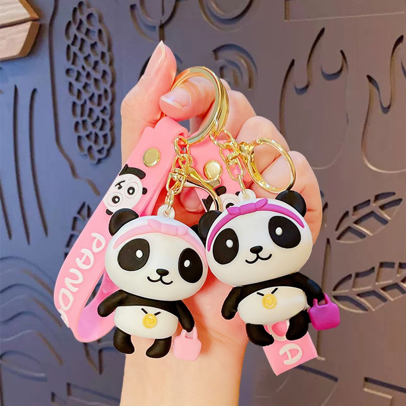 Creative Handbag Panda Keychain Cute Cartoon Bag Pendant Car - Temu New ...