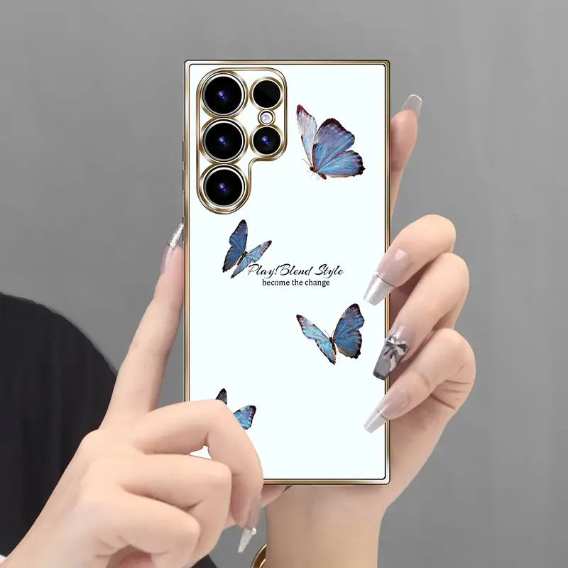 Butterfly Pattern Luxury Plating Phone Case Full Body Temu Australia