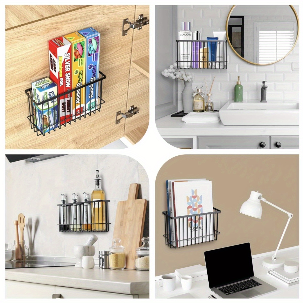 Storage Racks Metal Wire Storage Basket Wall Hanging Basket - Temu