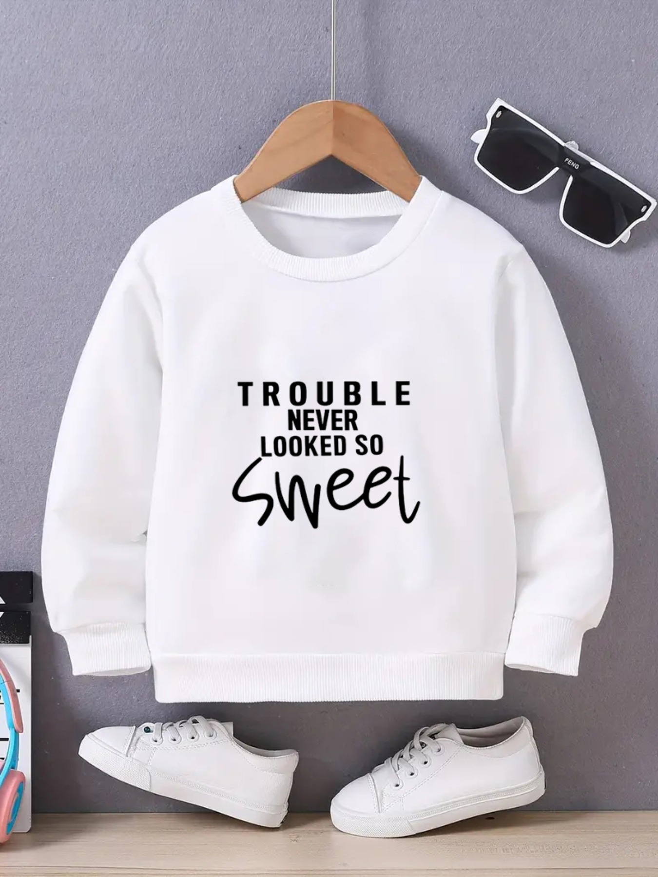 boys' casual crew neck sweatshirt fun letter print long - Temu Ireland