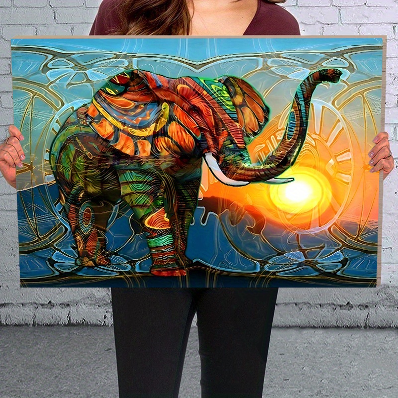 Elephant Framed Canvas Painting Posters And Prints Wall Art - Temu Canada