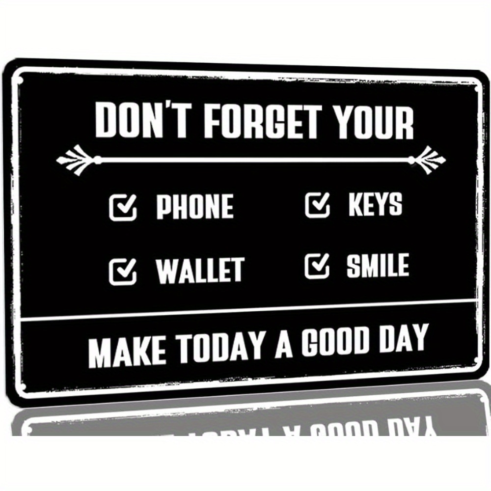 Checklist Metal Tin Sign Phone Keys - Temu