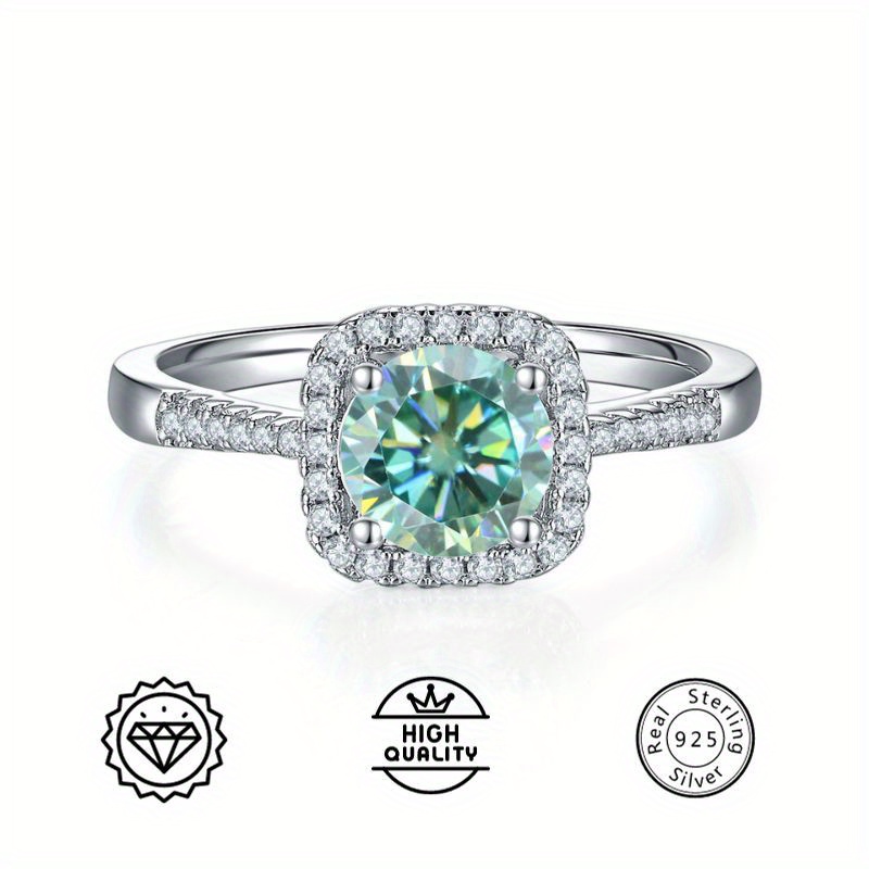 1 Carat Green Moissanite Ring Boys Girls Accessaries Holiday - Temu ...