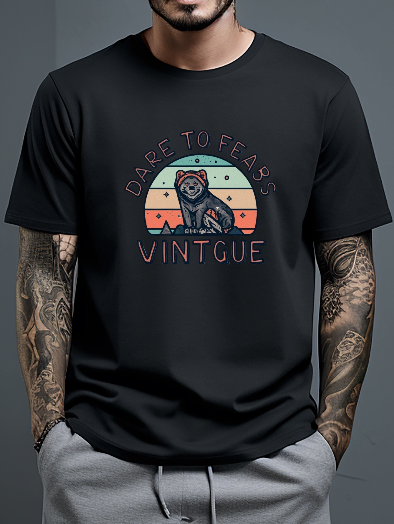 dare fearless" men's t shirt vintage style wrinkle resistant - Temu Canada