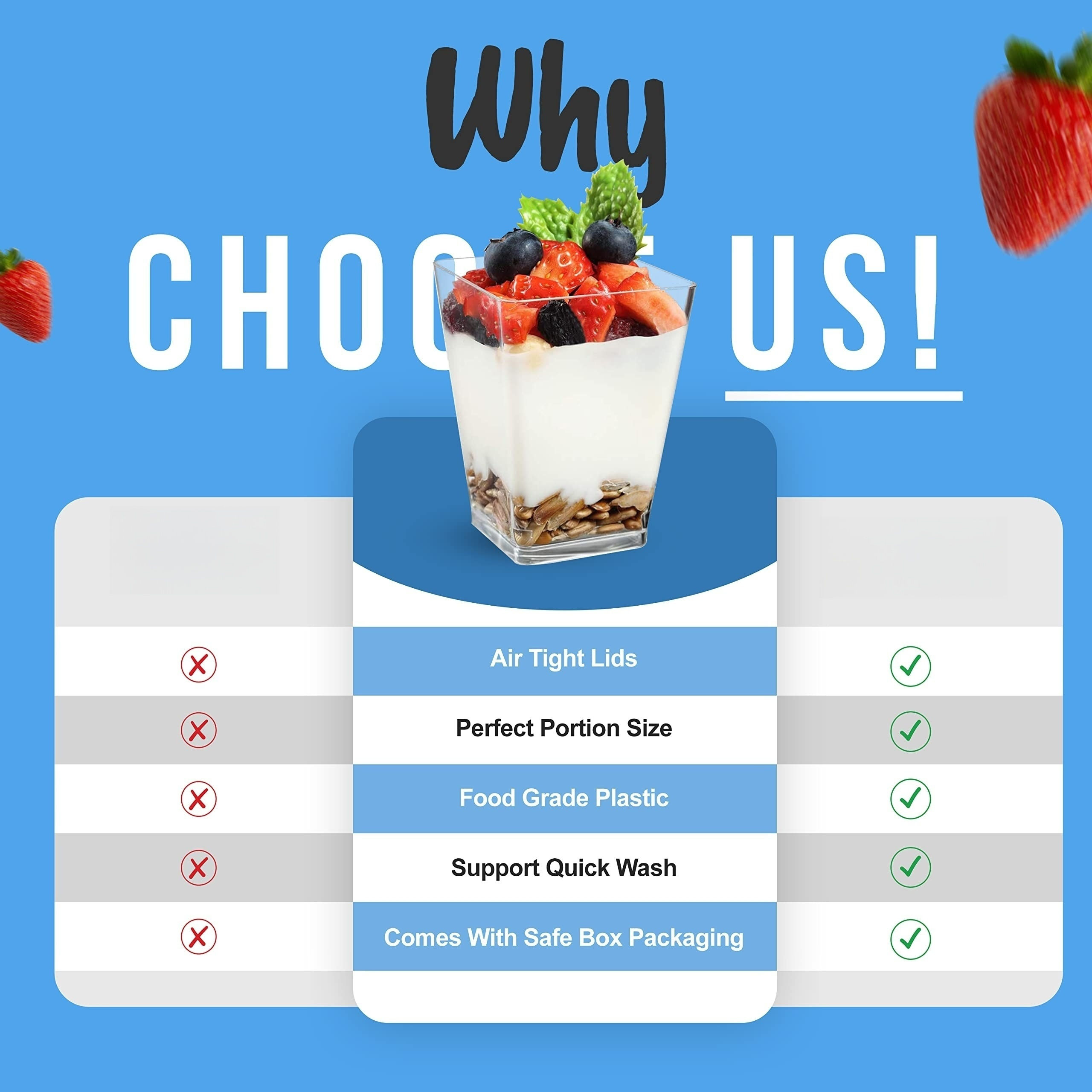Plastic Dessert Cups Transparent Dessert Cups - Temu