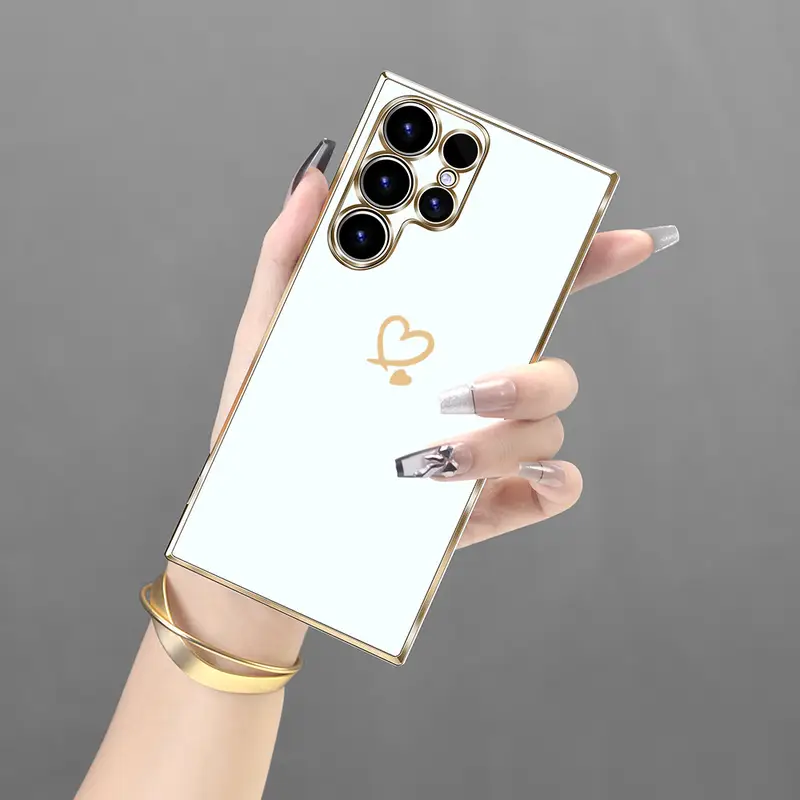 Heart Shaped Pattern Design Luxury Electroplating Phone Case Temu Canada