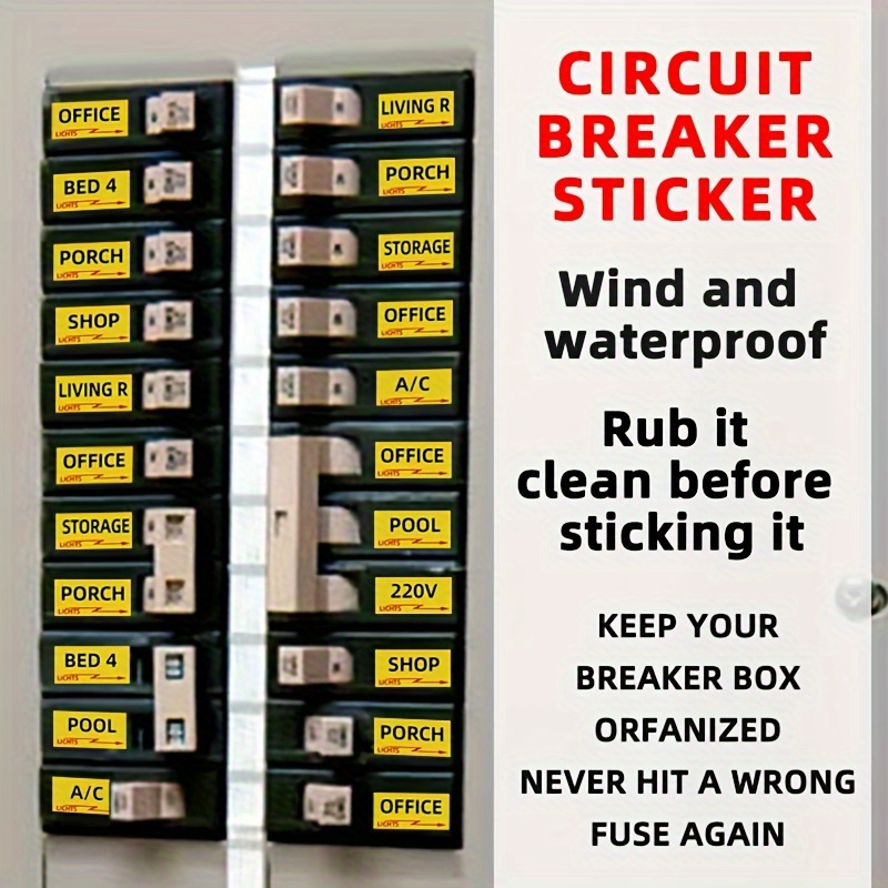 129pcs Set Circuit Breaker Box Labels Conspicuous Identification ...