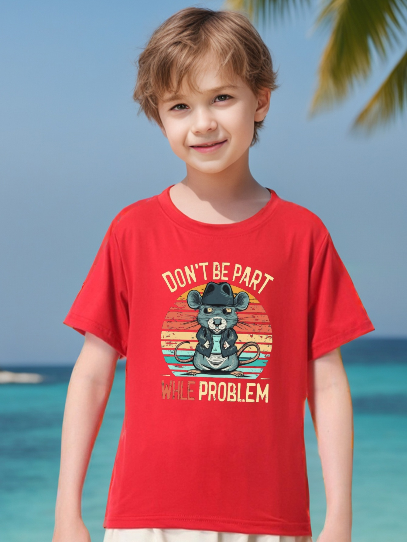 Boy's Mouse Pencil Print Cute T shirt Clothing Casual Round - Temu Australia