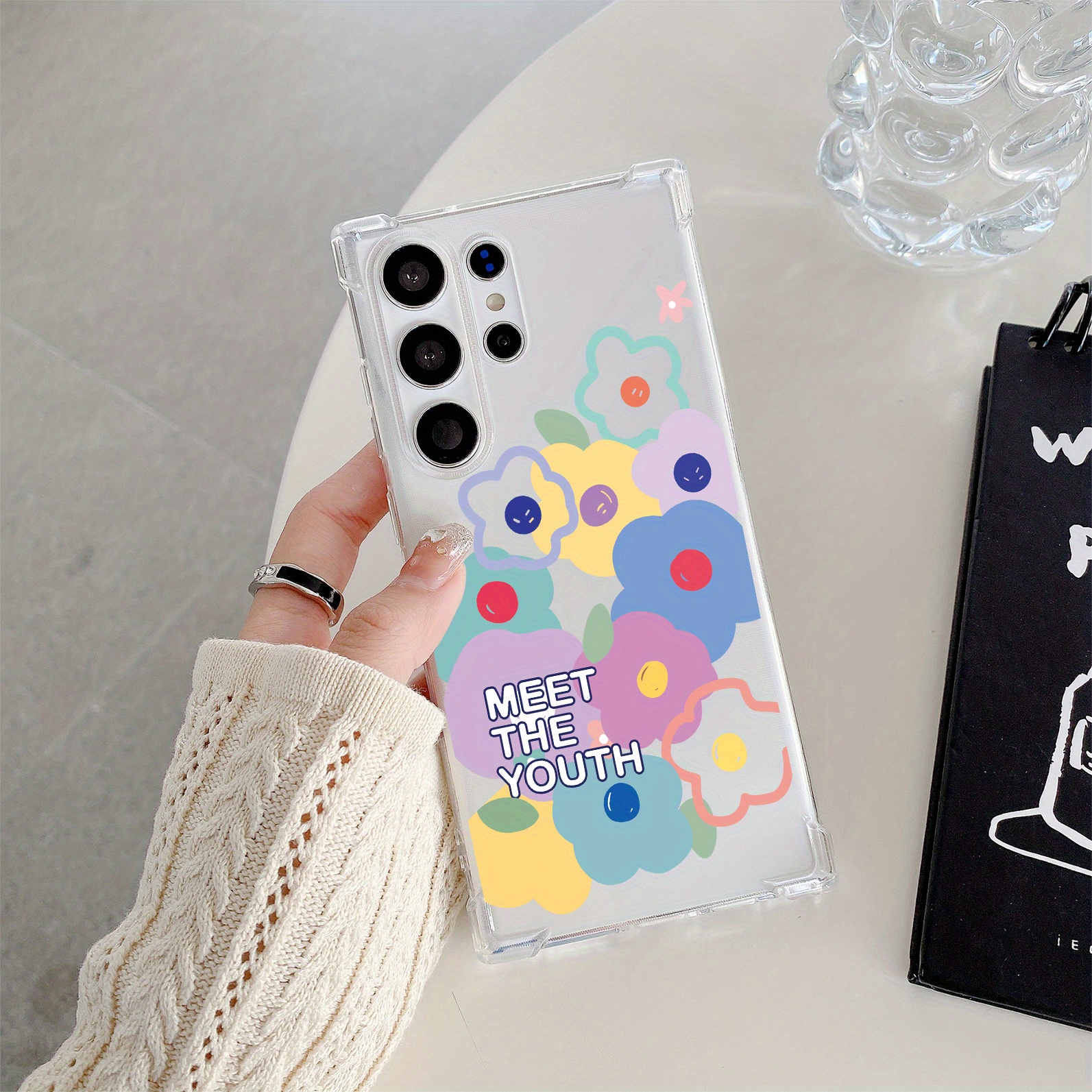 Simple Inked Floral Patterns Four Corners Shockproof Camera - Temu Canada