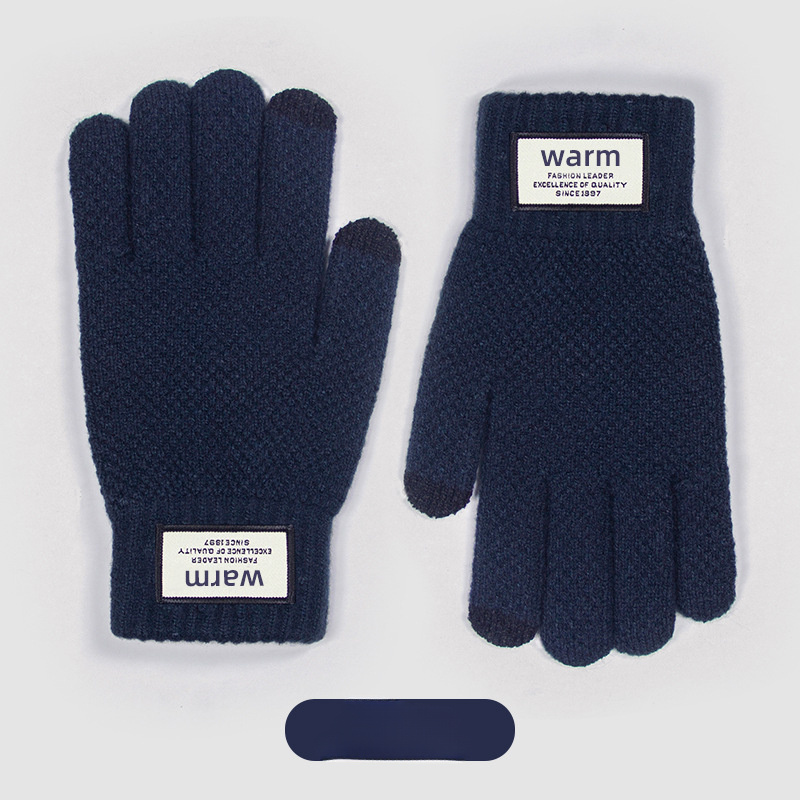 Gloves For Male Students In Autumn And Winter Thickened Screen Wool ...