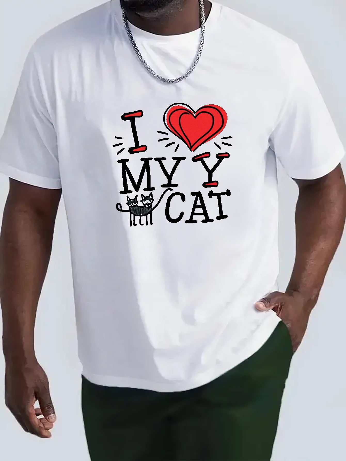 Love Cat Tees Men Casual Fonts Print T shirt Short Sleeve T - Temu Ireland
