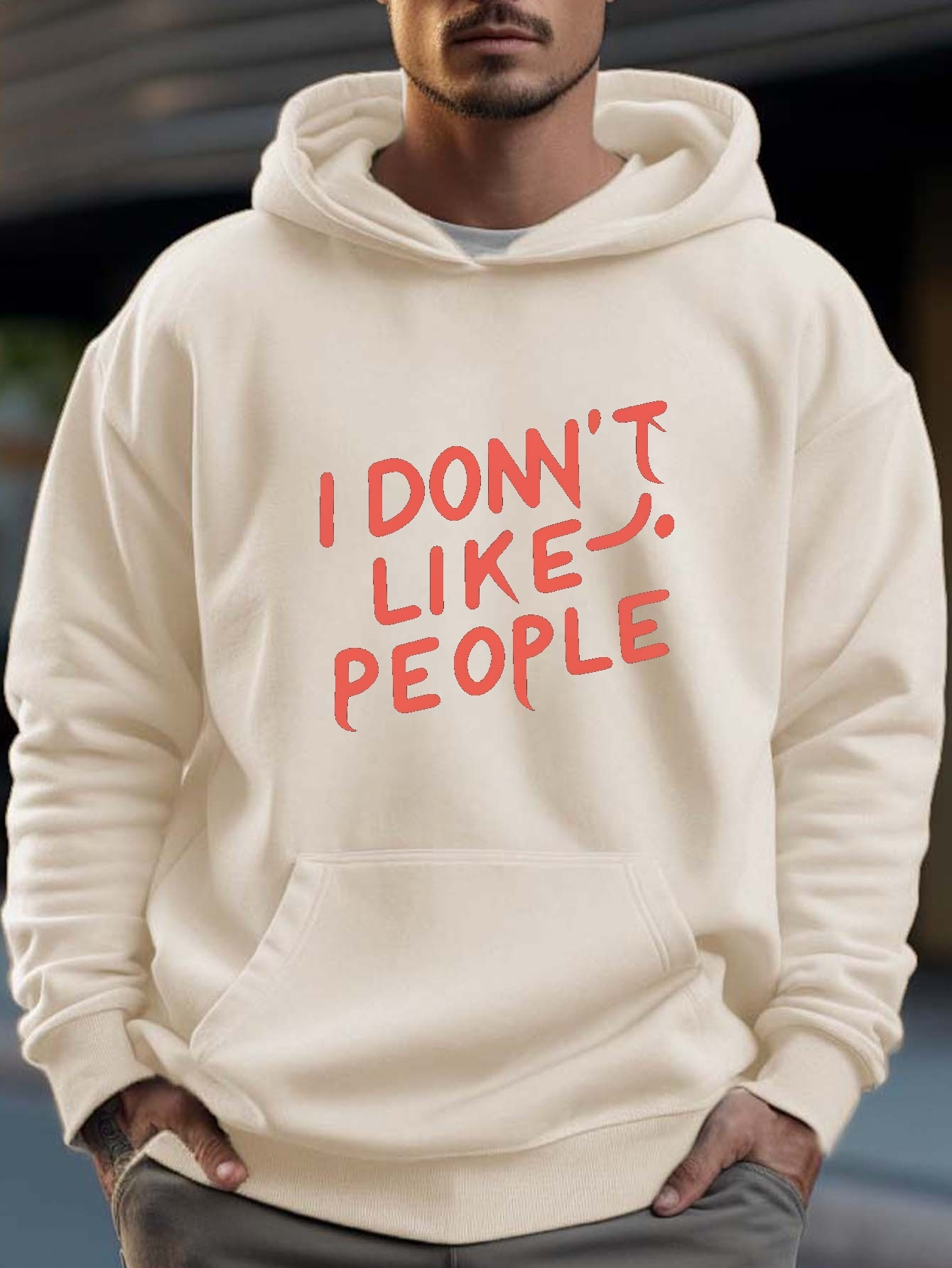 Letter Print Kangaroo Pocket Hoodie Casual Long Sleeve Temu Australia