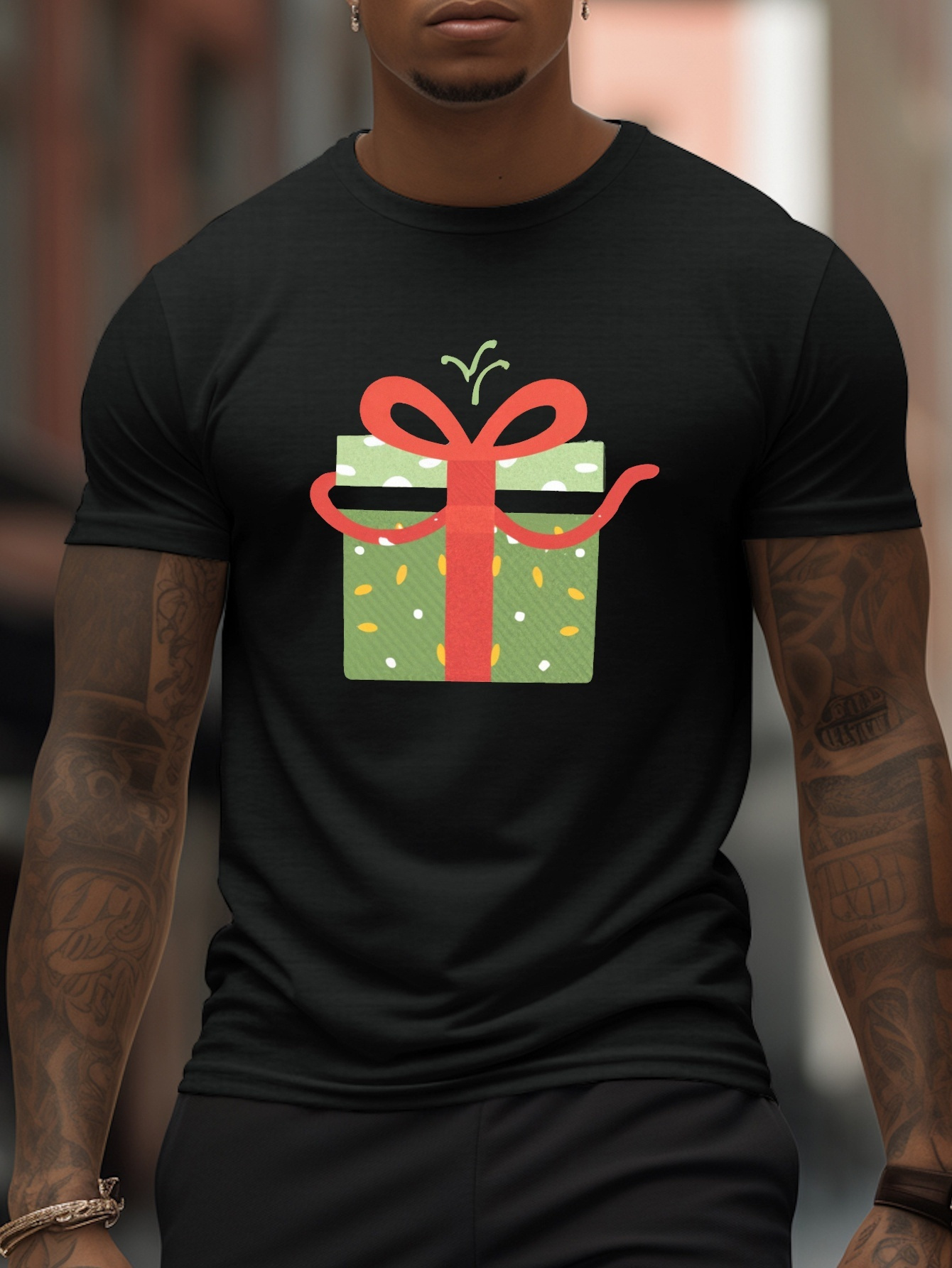 Christmas Present Print T Shirt Tees Men Casual Short Sleeve - Temu ...