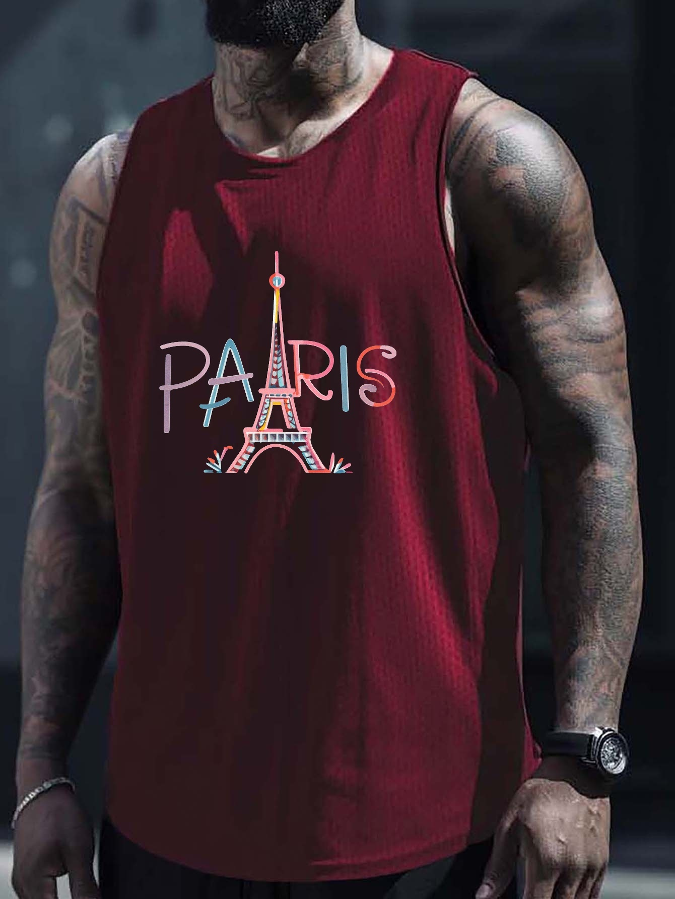 Paris Eiffel Tower Drawing Print Men's Casual Breathable - Temu New Zealand