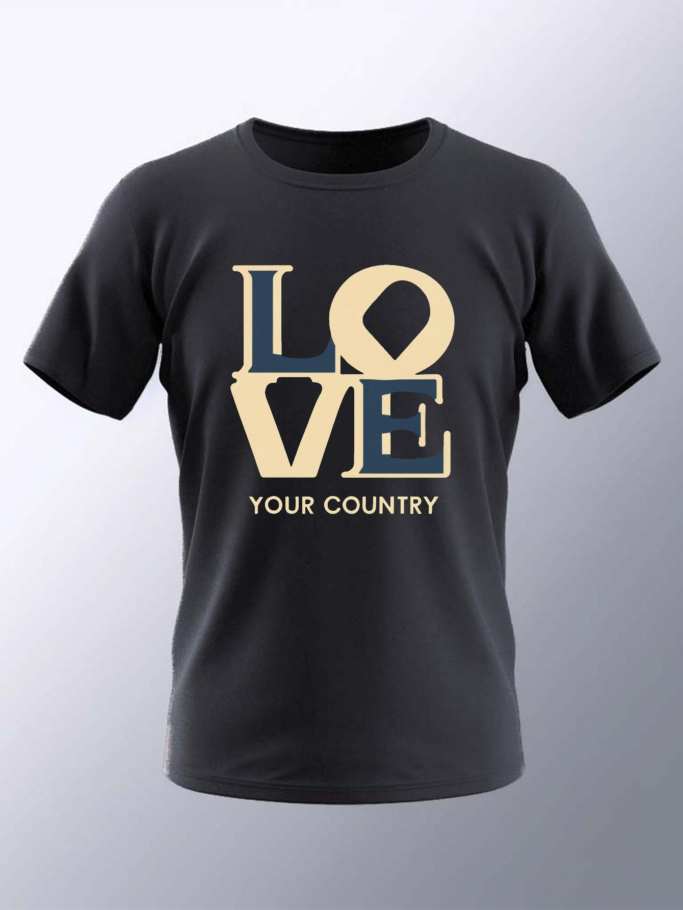 Love Country Print T Shirt Tees Men Casual Short Sleeve T - Temu New ...