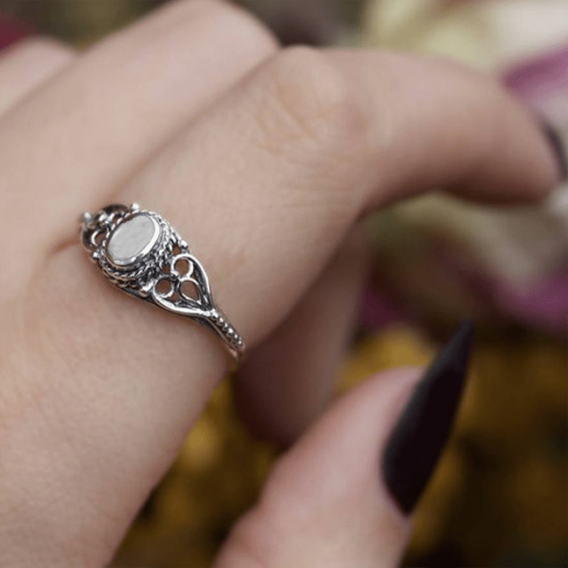 Vintage Promise Ring Silver Plated Inlaid Gemstone Retro - Temu United ...