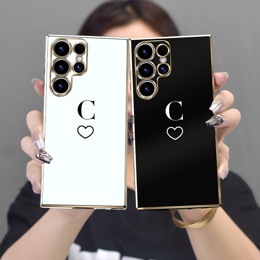 Love C Mønster Design Luksus Galvanisering Telefon Taske - Temu Denmark