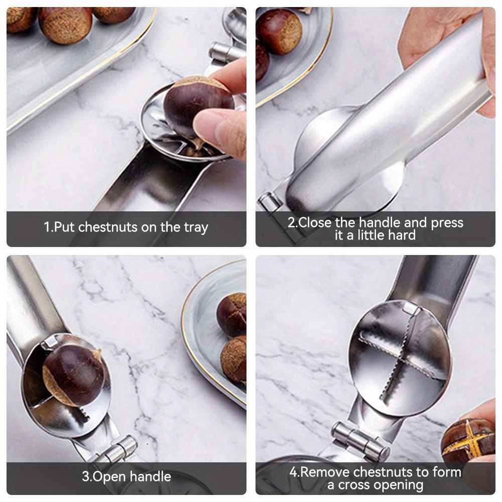 Chest Nut Cracker 2 In 1 Chestnut Nut Shelle Cacke, 2025 Upgade Heavy ...